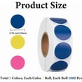 3 Rolls Direct Thermal Printer Label Stickers 3 Colors Round Paper 19mm ...