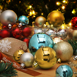 MoNiBloom 24pcs Gold 1.5" Christmas Balls, Shatterproof Plastic Xmas ...