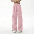 Byworldtasic Cargo Pants for Women Baggy Wide Leg Hiking Pants High ...