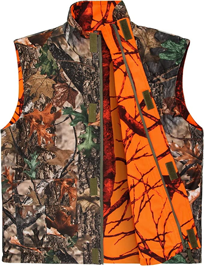 GUGULUZA Orange Camo Hunting Vest, Game Vest for Outdoor Fishing Hiking ...