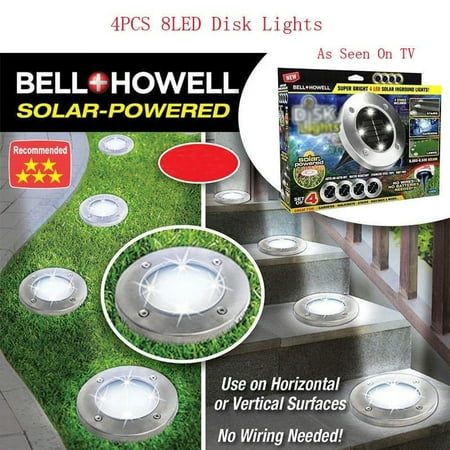 Bell Howell Disk Lights Solar Powered 8 LED Outdoor Lights As Seen on ...