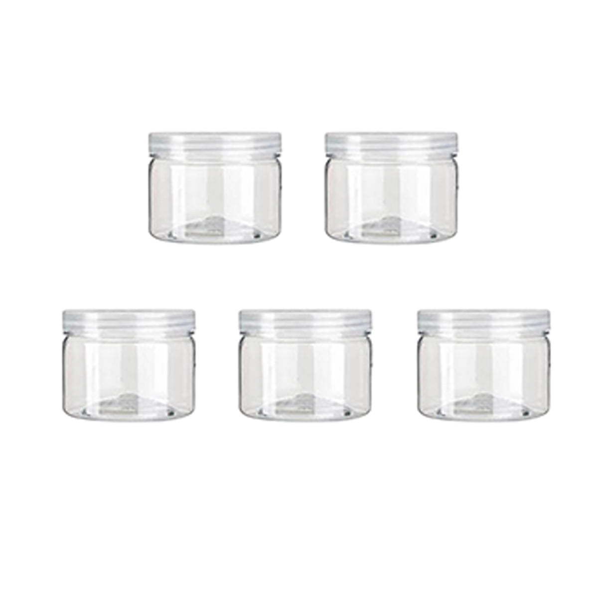 5Pcs PET Plastic Empty Storage Containers Cases with Lids Caps Cream ...