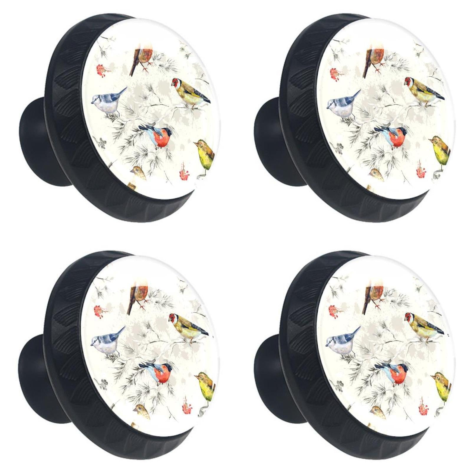 4 Pcs Retro Birds Floral Knobs for Kitchen Cabinet Cupboard Dresser ...