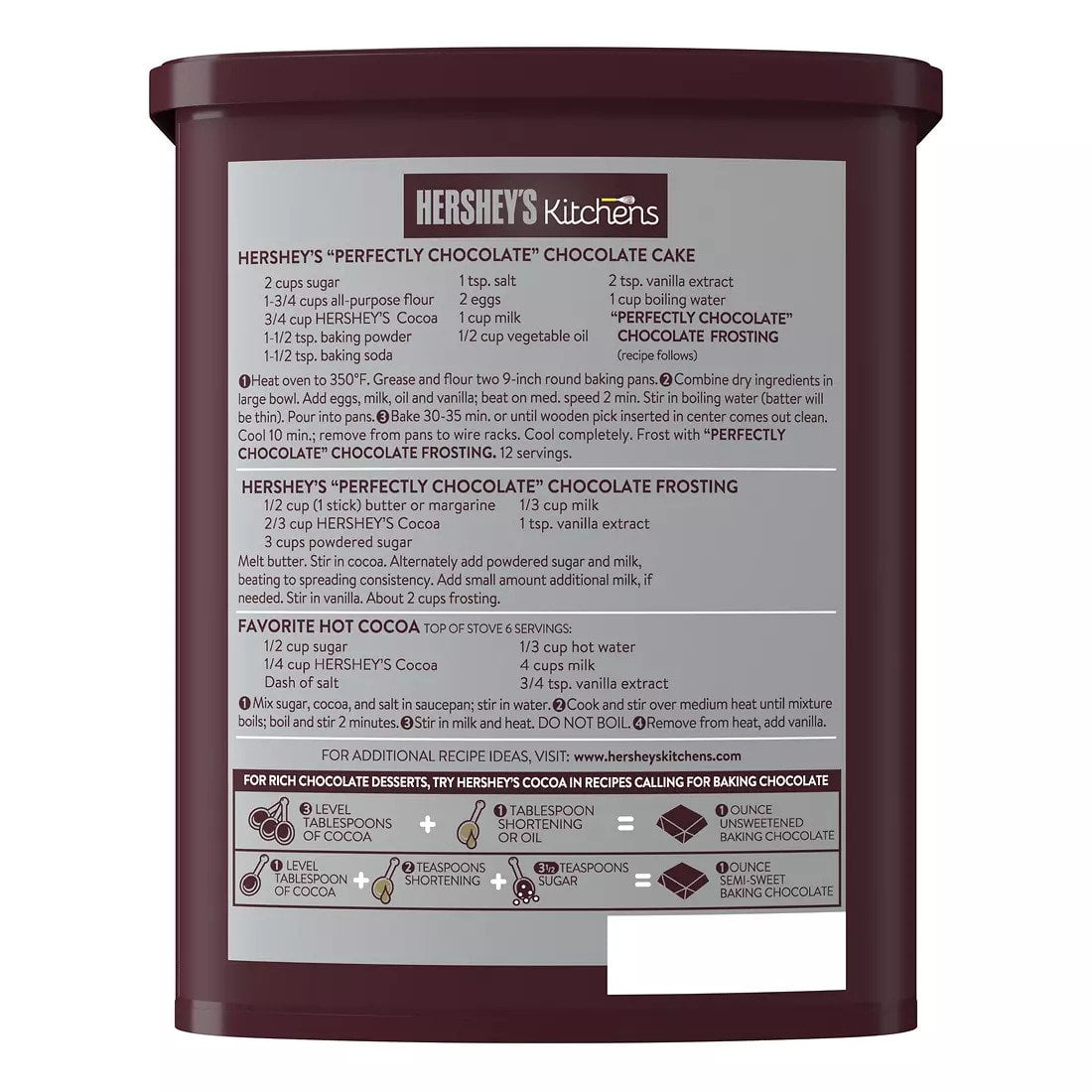 Hershey s Chocolate Powder Naturally Unsweetened Baking Cocoa 23 oz. Walmart