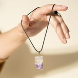 Ayana Wellness Amethyst Geode Pendant Necklace, Gold-Plated, Adjustable Vegan Cord, Healing ...
