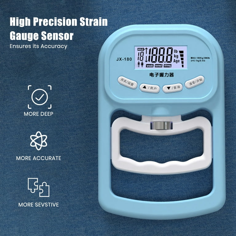 396 Lbs LCD Display Sports Trainer Digital Grip Strength Tester - 396 ...
