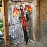 Sunstar Halloween Animated Skeleton Flying Reaper Decoration, Scary ...
