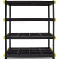 4-Tier Heavy Duty Rack Shelf, Plastic Storage Shelving Unit, Modular ...