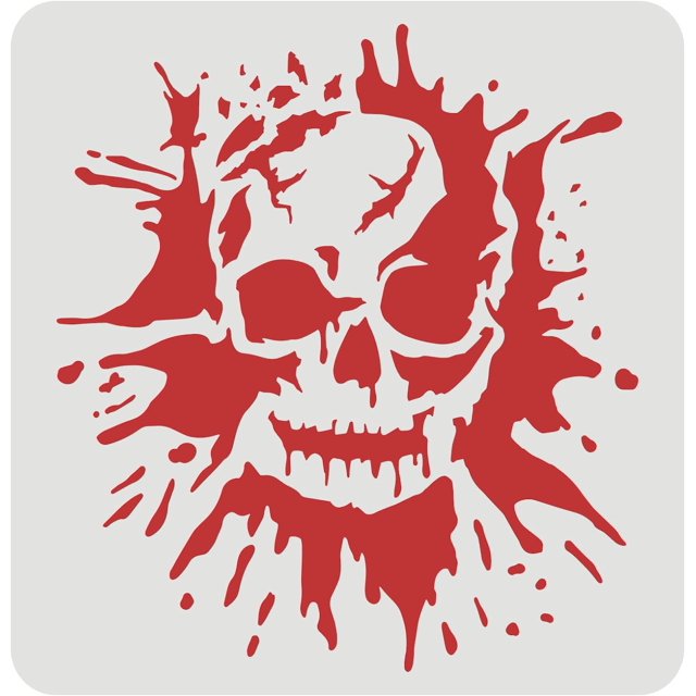 Bleeding Scary Skull Sturdy Stencil 11.8x11.8inch Horror Human Skeleton ...
