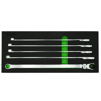 VIM Tools 5 Piece Deep Spline Ratcheting Flex Head Wrench Set (15-19 mm ...