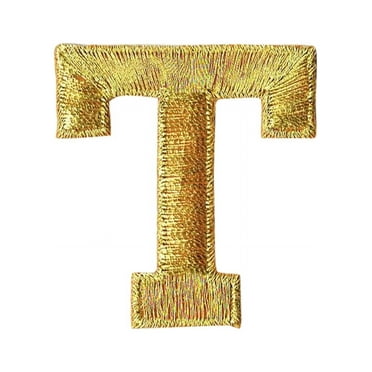Alphabet Letter - R- Color Gold - 2" Block Style - Iron On Embroidered ...