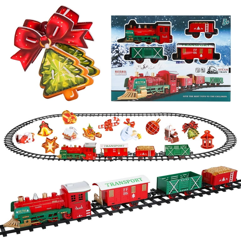 Christmas Train Sets Under Tree