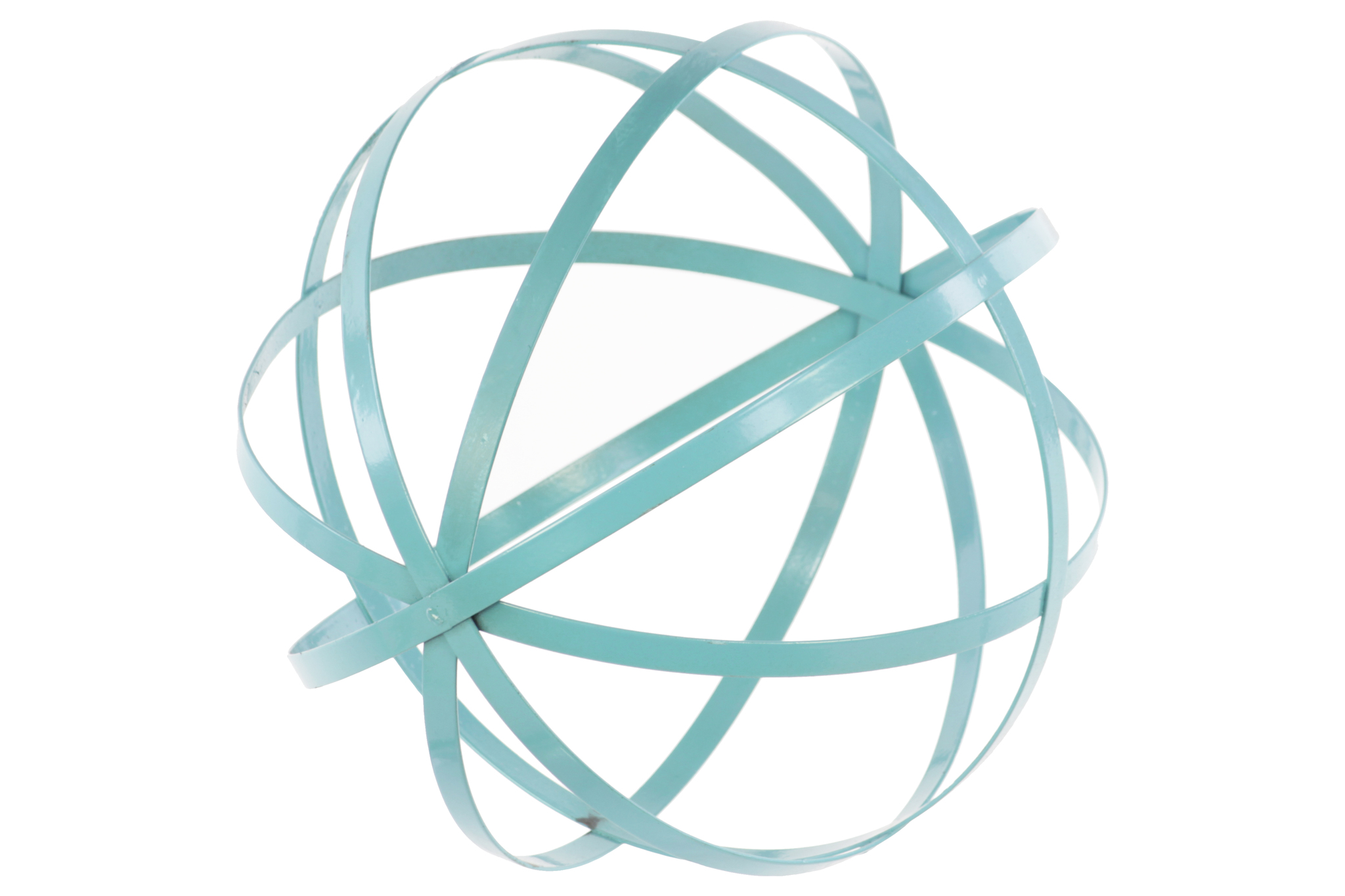 Metal Orb Dyson Sphere Design Decor (5 Circles) Coated Finish Cyan ...