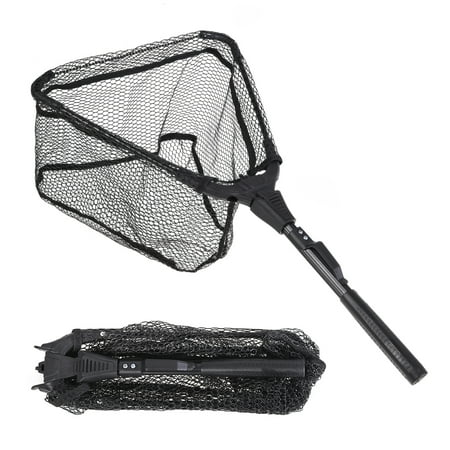 Folding Fish Landing Net Portable Collapsible Triangular Fly Fishing ...
