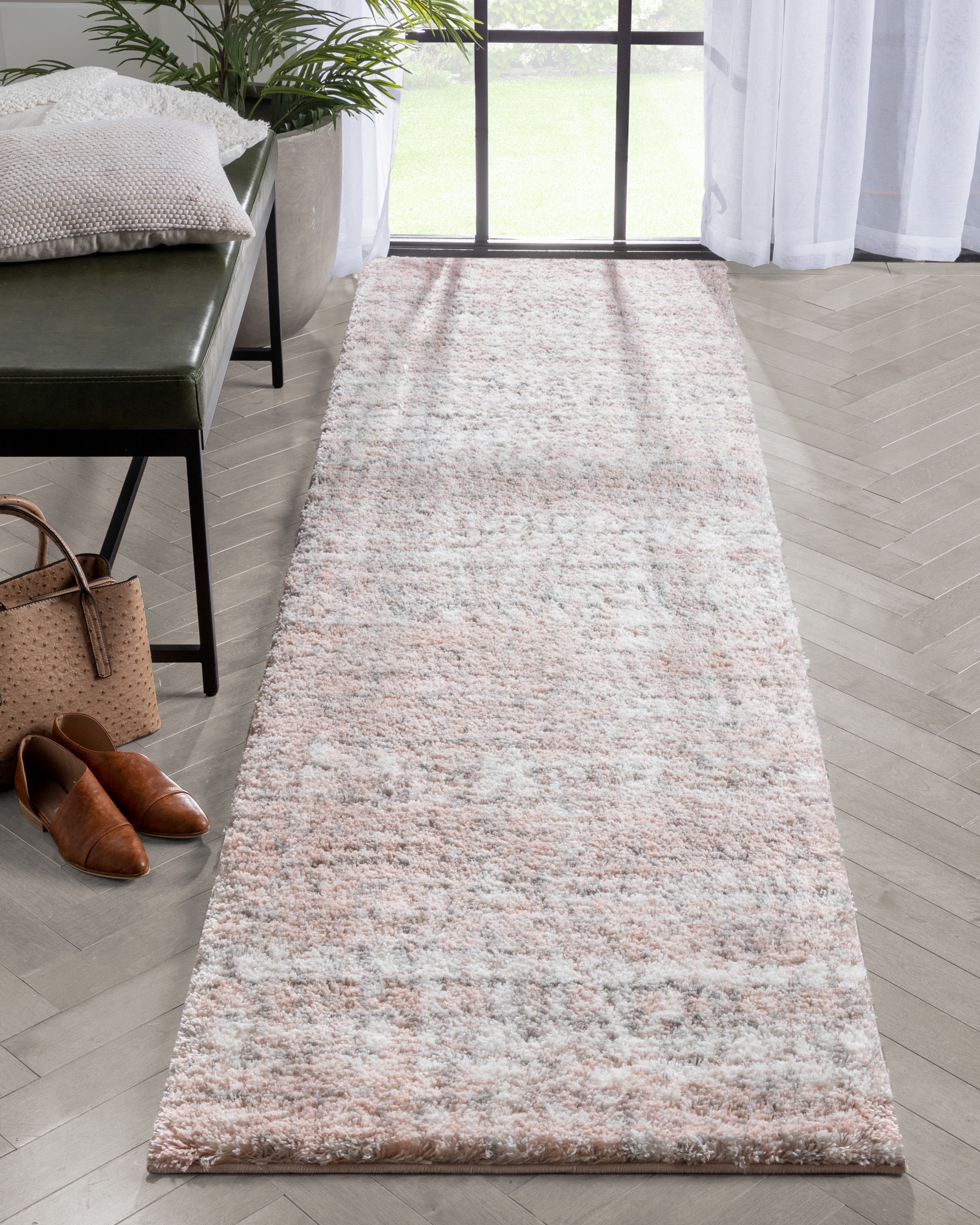 Well Woven Sentara 2'7" x 9'10" Runner Blush Modern Geometric Thick ...