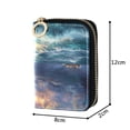Leather Zipper Card Bag 4.7x3.1x0.8Inch Women's Card Bag Coin Purse ...