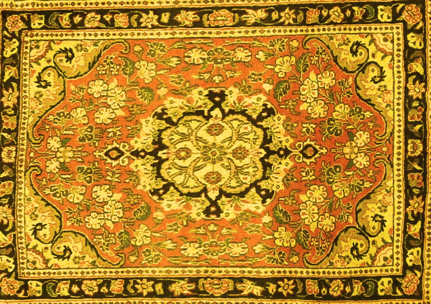 Ahgly Company Machine Washable Indoor Rectangle Persian Yellow ...