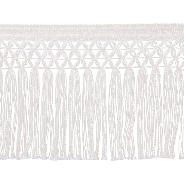 Chainette Trellis Fringe 6" X 10yd - White - Walmart.com