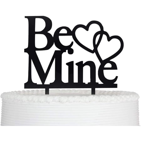 Be Mine Cake Topper for Valentine's Day Party Decorations (Black ...