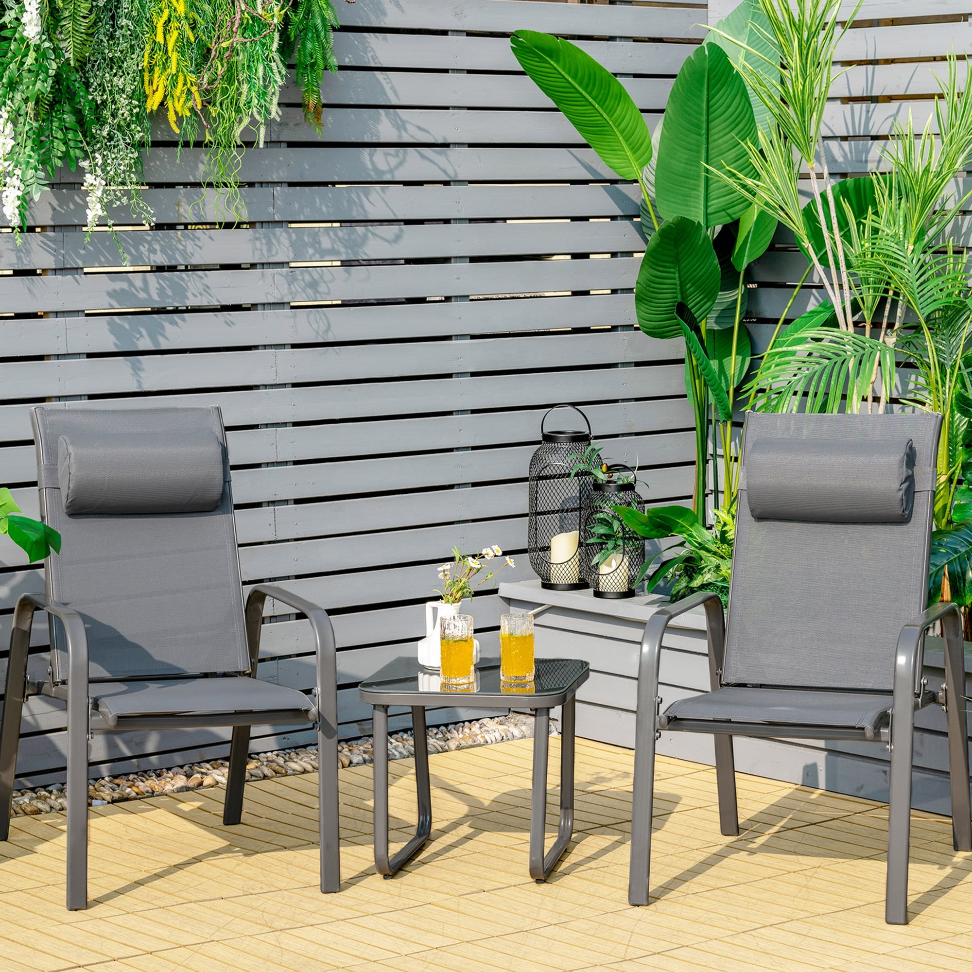 Click here for Gymax 3pcs Outdoor Bistro Set Patio Conversation S... prices