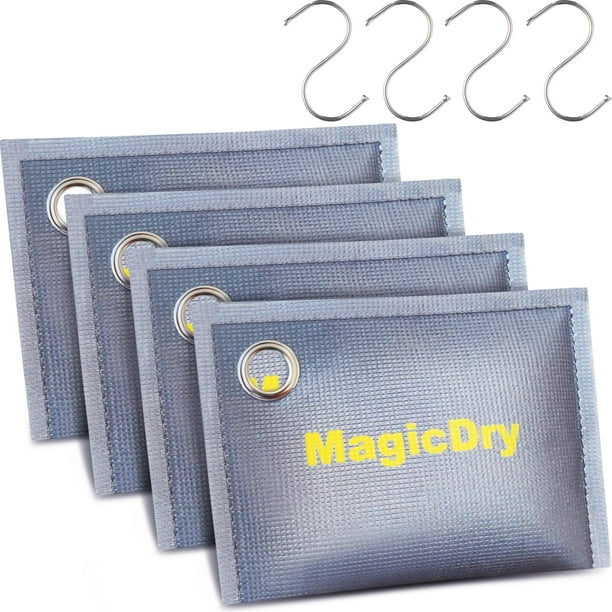 MagicDry 100g Rechargeable Desiccant Pack for 4, Closet Moisture ...
