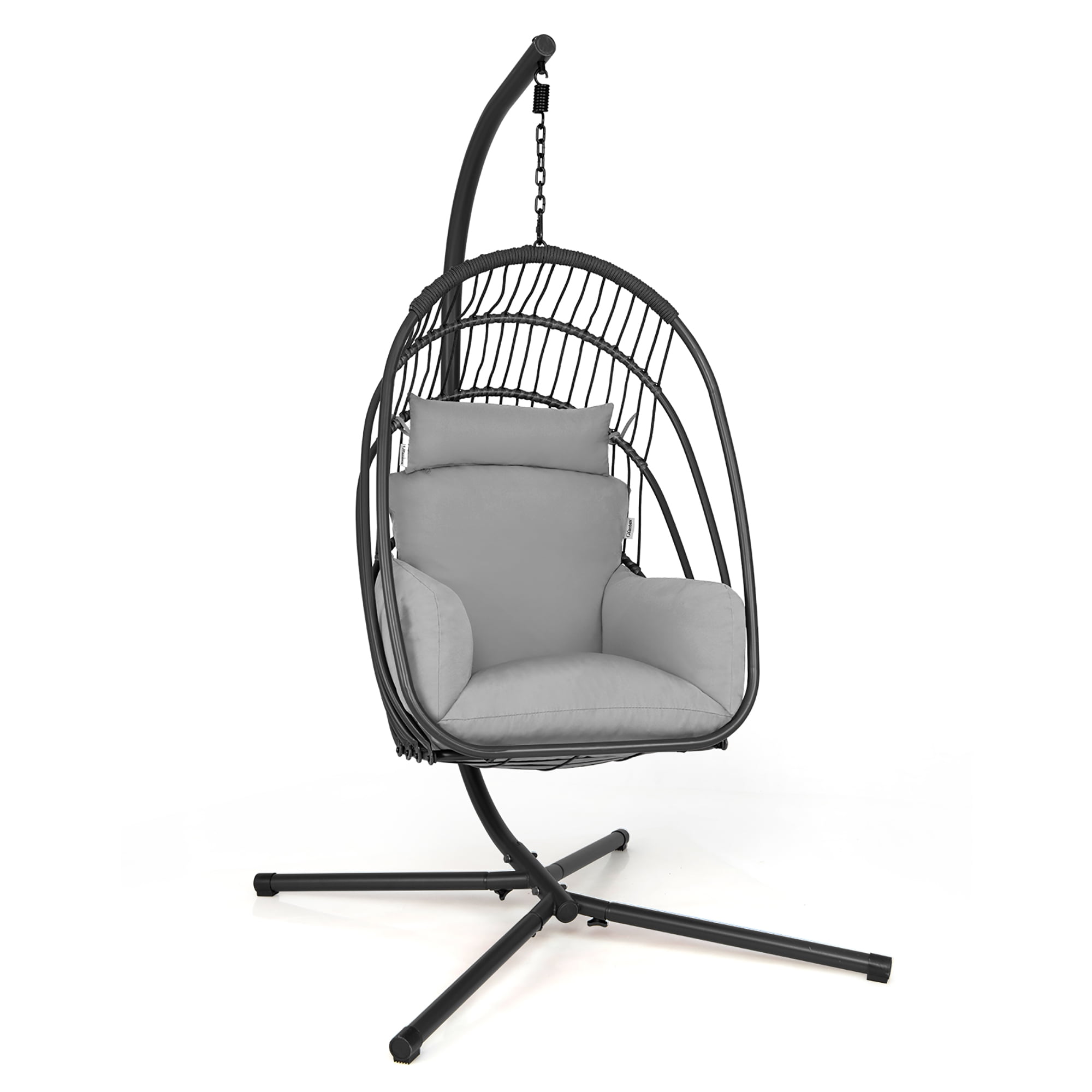 Click here for Costway Hanging Folding Egg Chair With Stand Soft... prices