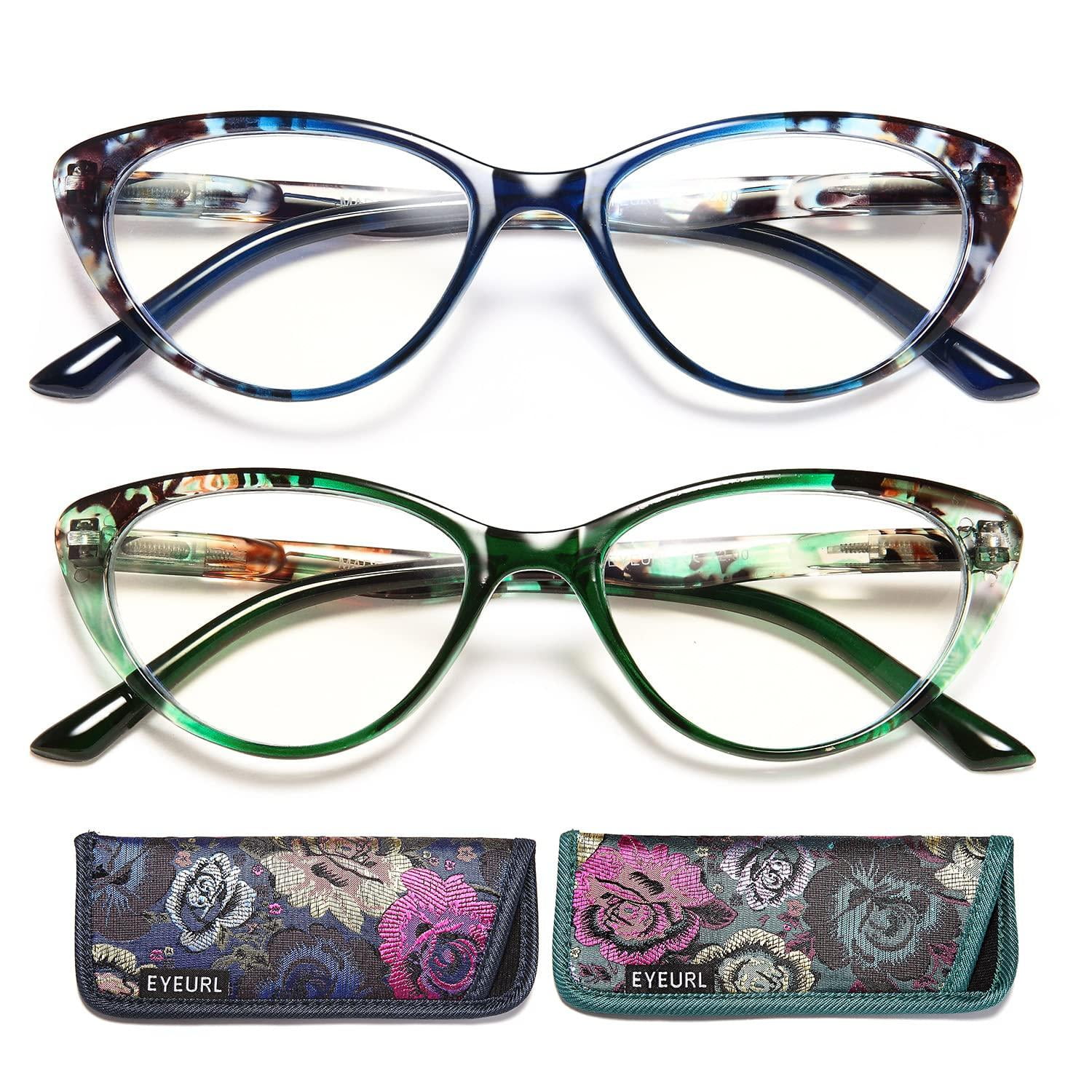Cat Eye Reading Glasses For Women Eyeurl 2 Pack Blue Light Blocking
