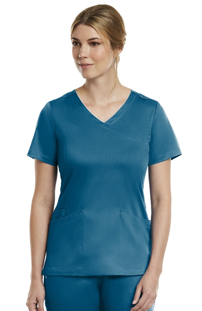Matrix by Maevn Womens Shaped Solid Scrub Top - Walmart.com