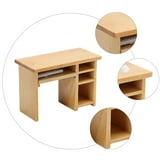 FRCOLOR Miniature Computer Desk Set Model Wooden Mini Furniture Mini ...