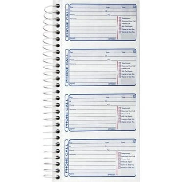 Adams® Phone Message Book, 11" x 8 1/4", 100 Pages, White/Canary Yellow ...