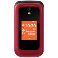 Consumer Cellular Iris Flip Phone, 8GB, Red with Camera - Walmart.com