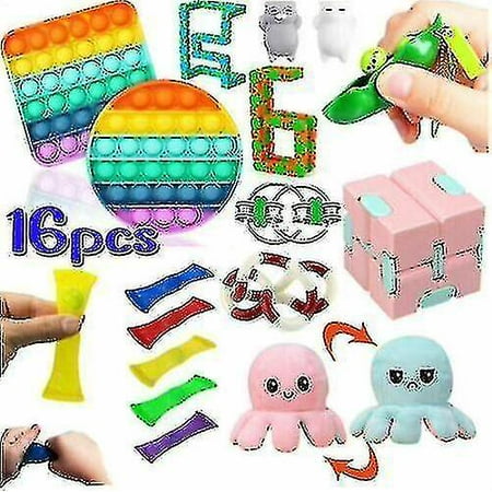 Hmwy-16x Fidget Sensory Toy Set Autismus Sen Adhs Pop It Fidget ...