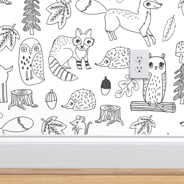 Woodland Animals Clip Art Black And White