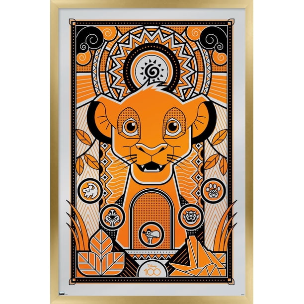 Disney 100th Anniversary - Deco-Luxe Simba Wall Poster, 22.375" x 34 ...