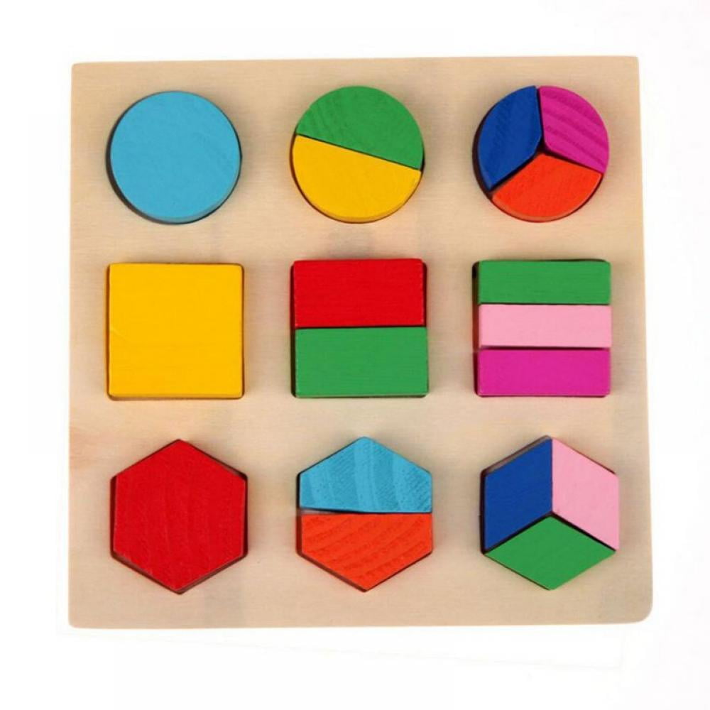 Wooden Sorting Boards Montessori Square Round Irregular Shapes Building ...