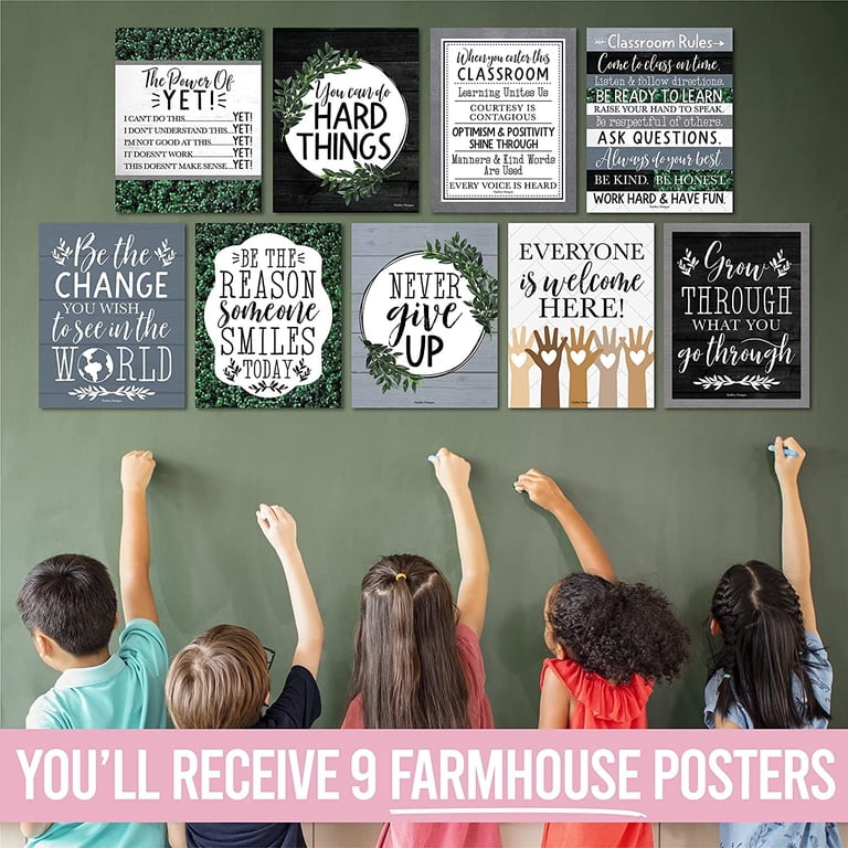 Preschool Bulletin Board Posters 18 Pcs Classroom Rules Posters Set ...