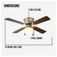 Mainstays 42 Inch Hugger Indoor Ceiling Fan with Light, Satin Nickel, 4 ...