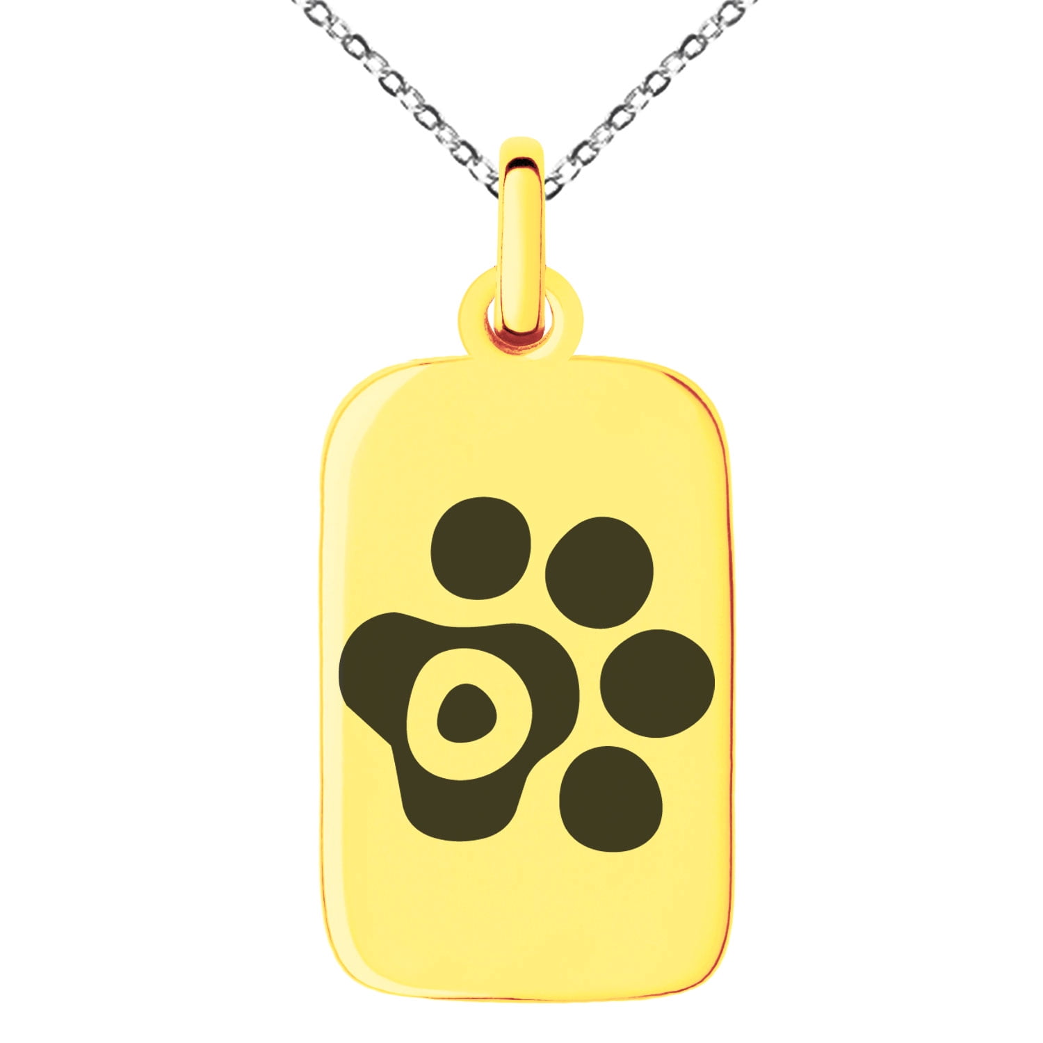 Stainless Steel Letter O Initial Cat Dog Paws Monogram Engraved Small ...