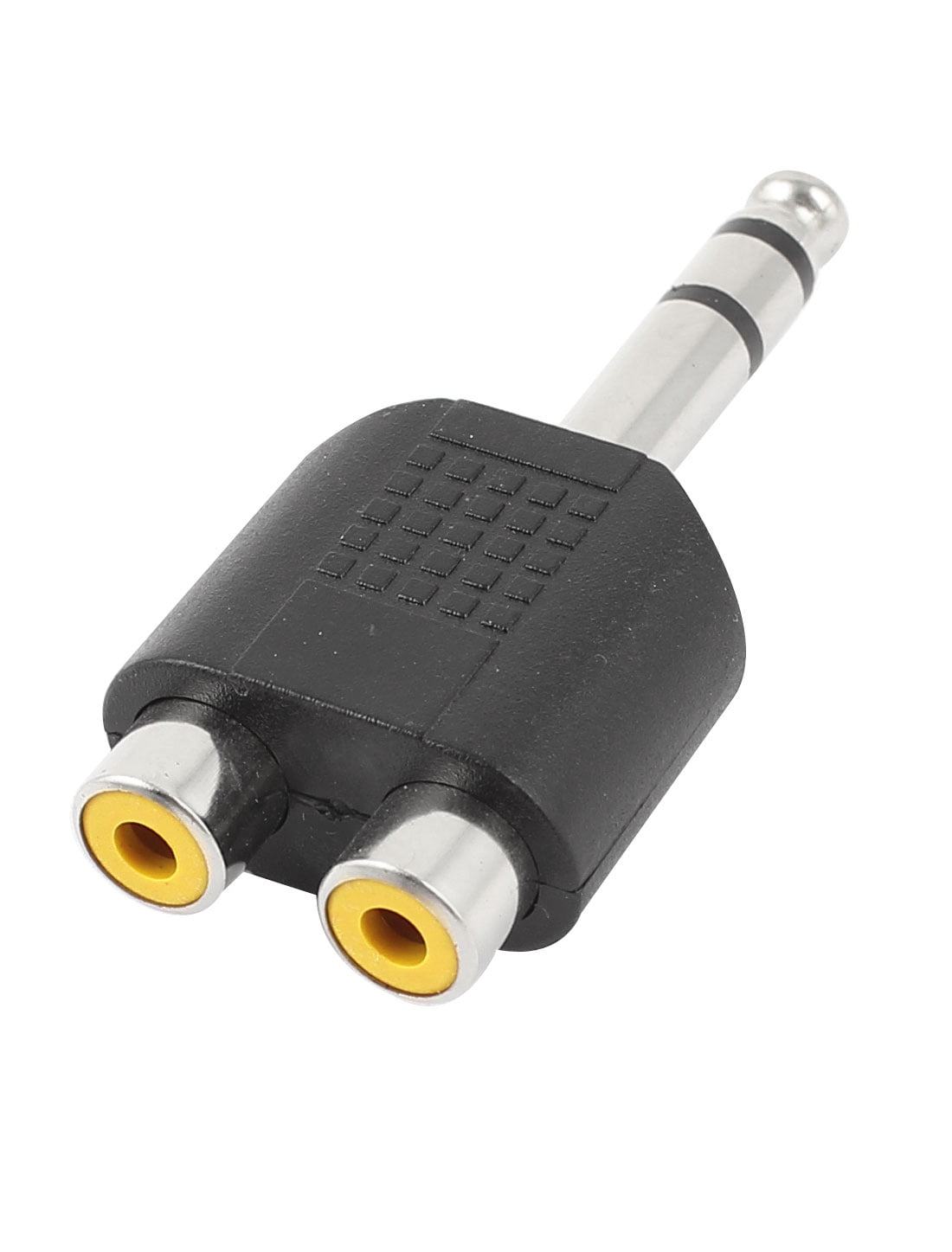 Dual RCA Female Jack to 6.35mm Male Adapter Stereo Audio Connector ...