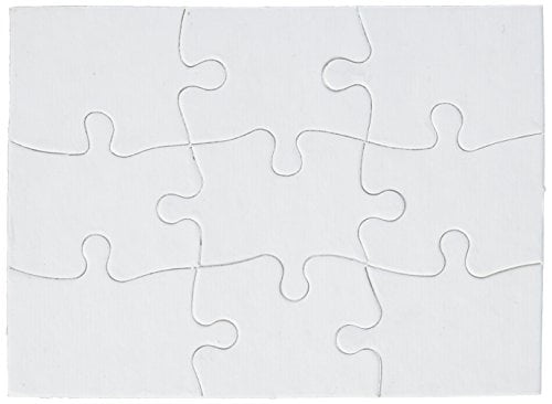 Inovart Puzzle-It 9-Piece Blank Puzzle, 12 Puzzles Per Package, 4" x 5 ...
