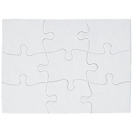 Inovart Puzzle-It 9-Piece Blank Puzzle, 12 Puzzles Per Package, 4" x 5 ...