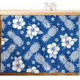 Blue Pineapple Floral Small Cabinet Curtains 10"W x 11"L, Summer ...