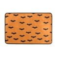 Bat Pattern Orange Bathroom Accessory Sets Waterproof Shower Curtain ...