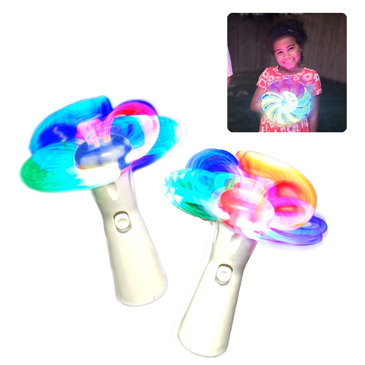 WeGlow Spinning Light Up Wand | Glowing Multi-Color LED Light Spinner ...