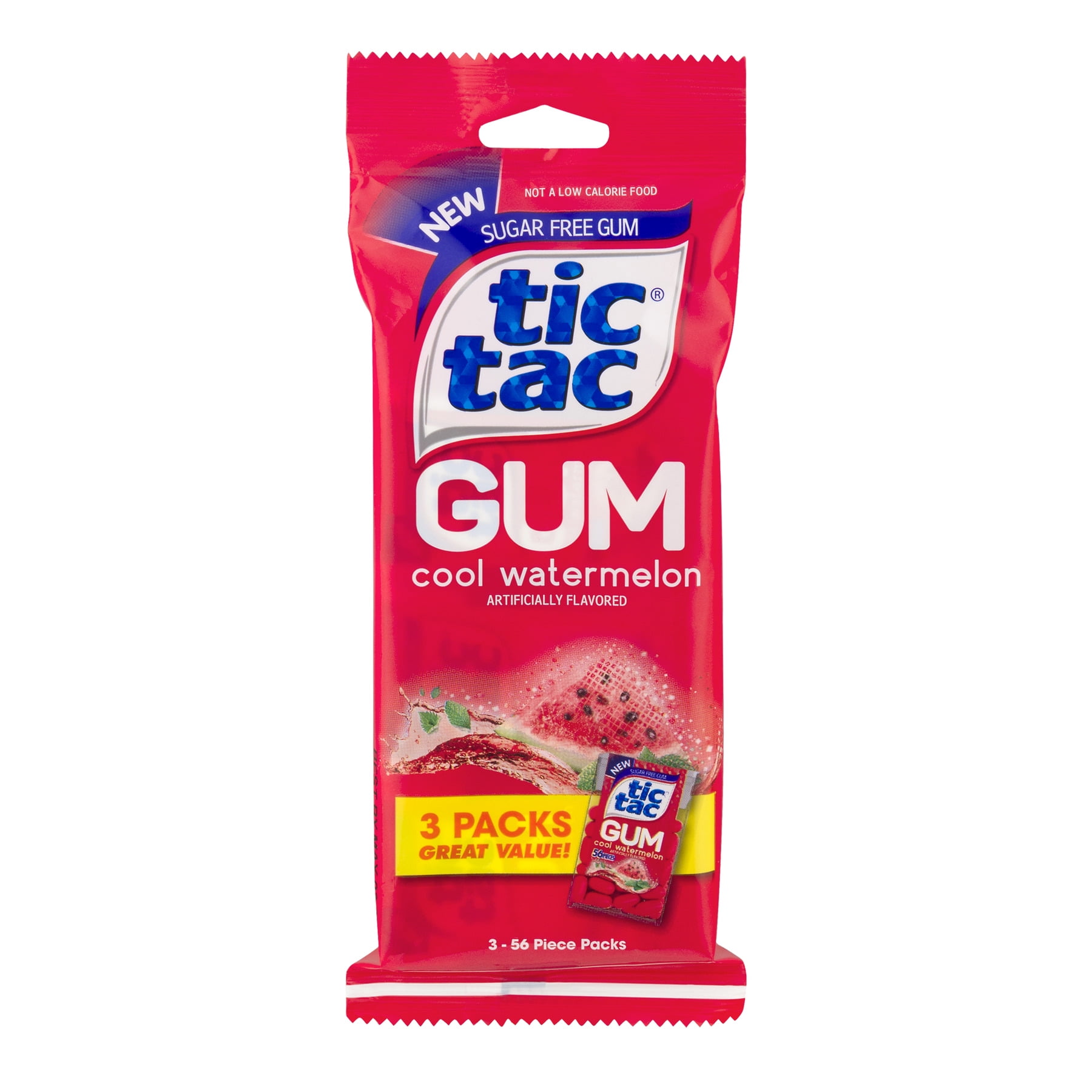 Tic Tac Sugar-Free Gum Cool Watermelon Flavor, 3 Count – Walmart ...