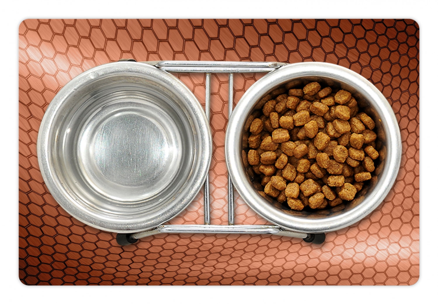 Abstract Pet Mat for Food and Water, Hexagonal Comb Mesh Pattern with ...
