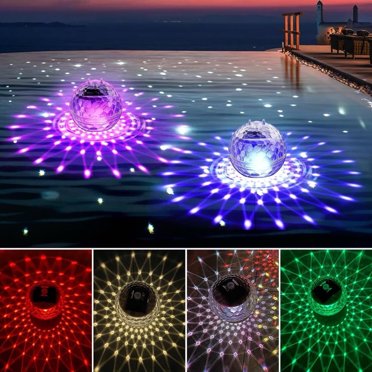 Zisupridco 2Pack Swimming Pool Lights,Solar Floating Pond Light ...