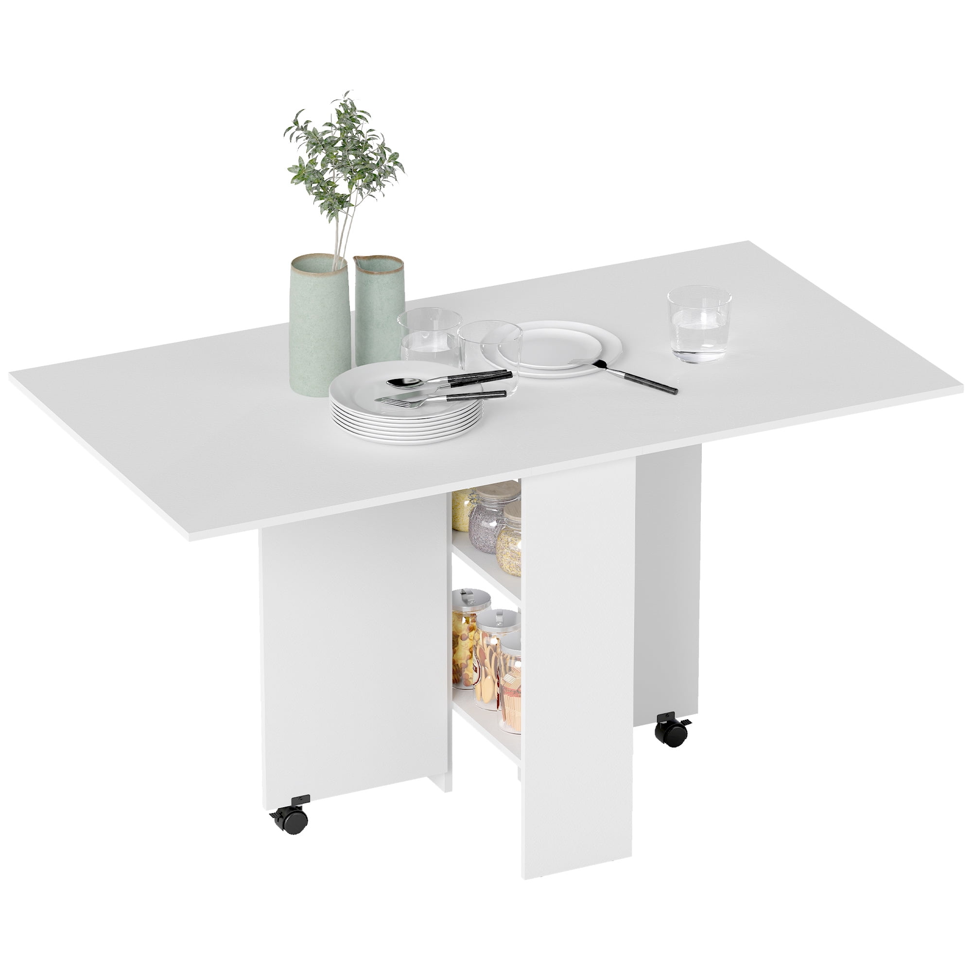 Click here for Homcom Folding Dining Table  Drop Leaf Table With... prices