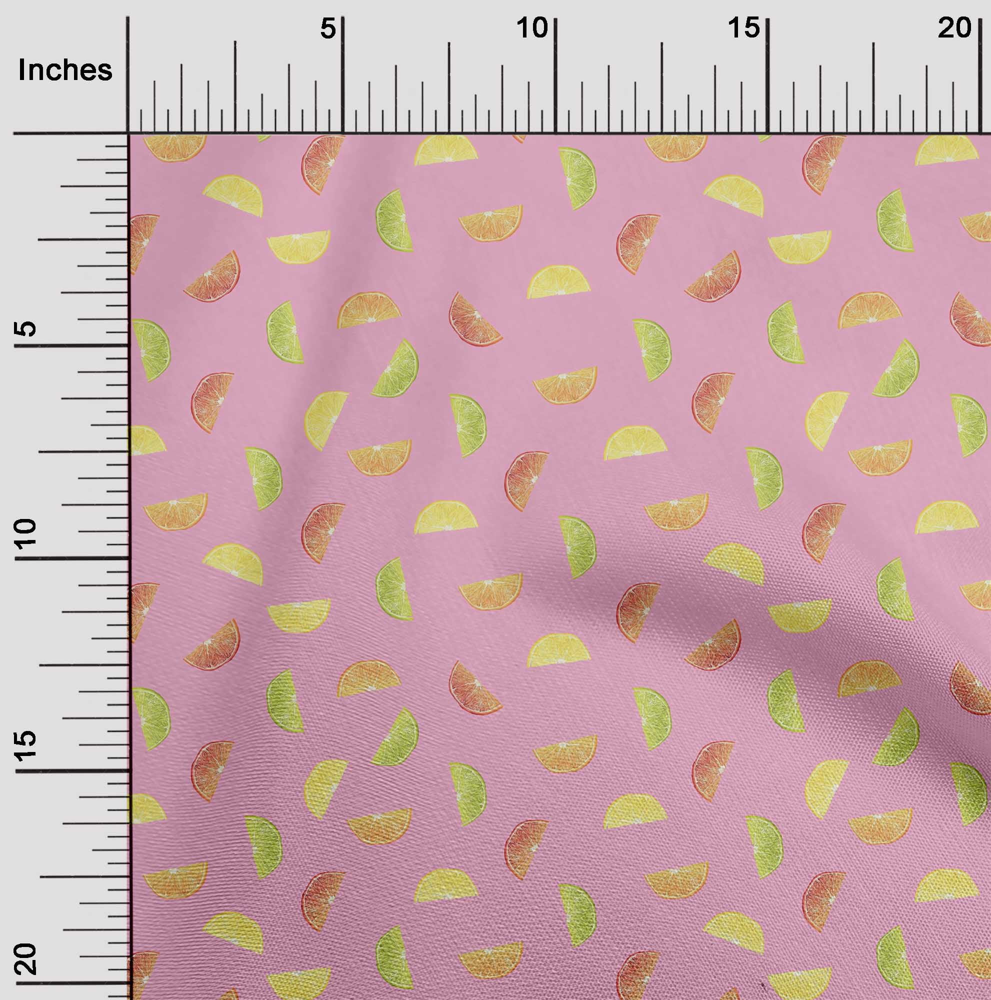 oneOone Cotton Flex Fabric Lemon Slice Vegetable Print Fabric by Yard ...