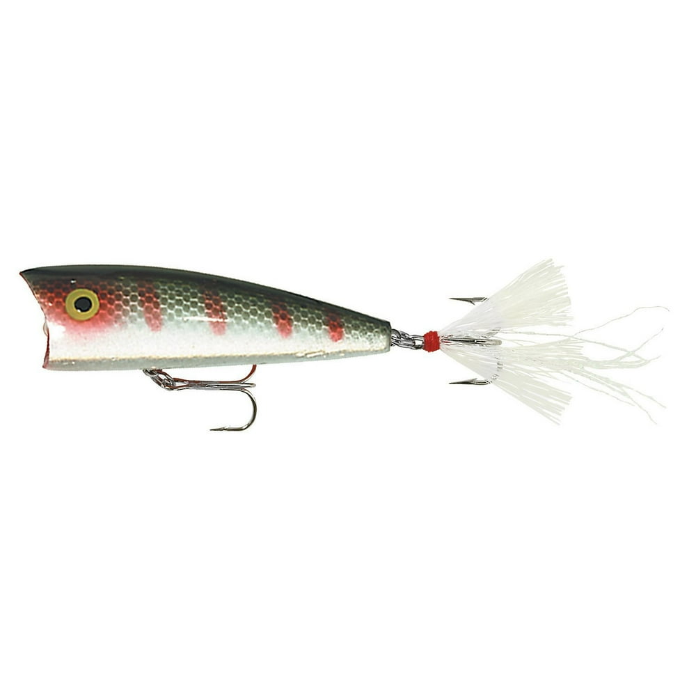 Rebel Pro Pop-R Plus Fishing Lure Hard bait Green Perch 2 1/2 in 1/4 oz ...